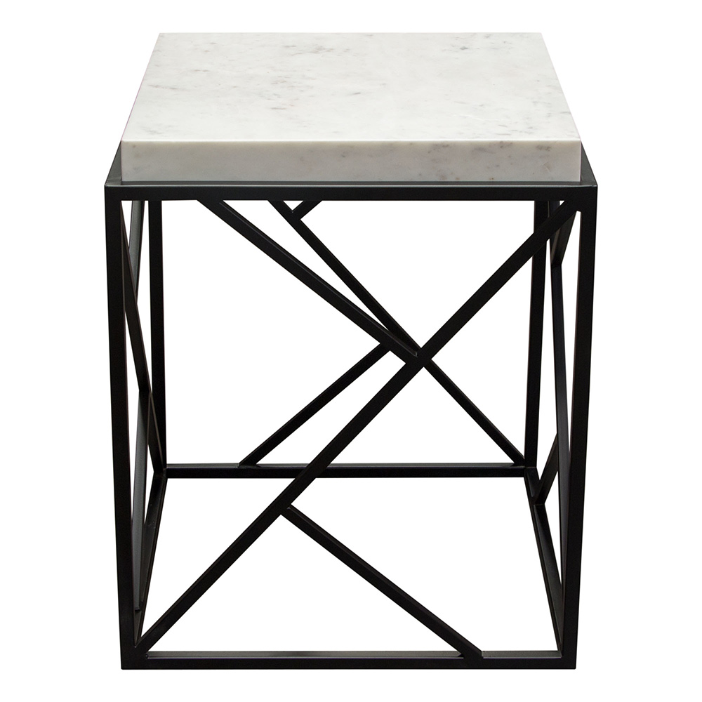 Diamond Sofa - Plymouth Square Accent Table w/ Genuine Grey Marble Top ...