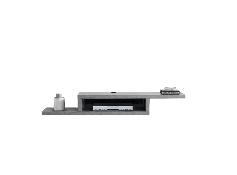 Martin Furniture Asymmetrical Wall Mounted TV Console 60 inch Stone Gray IMAS360CT