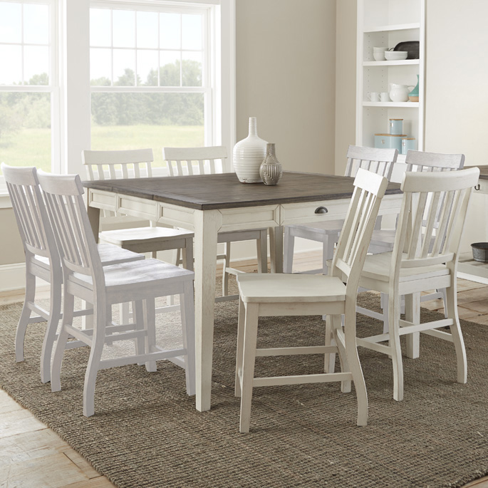 Steve Silver Cayla 9 Pc Counter Height Dining Set White Chairs CY5454TW9PC