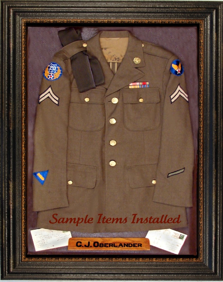 Military Uniform Display Case Wood WO014 Wooden Basketball Football