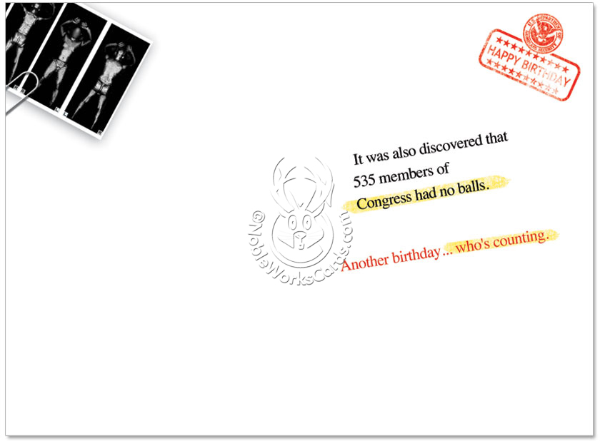 Naughty Humorous Airport Security Birthday Card Nobleworks