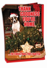 Irrevrent Humorous Box Christmas Tree Fainted Christmas Card Nobleworks