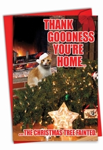 Christmas Tree Fainted Blank Funny Greeting Card