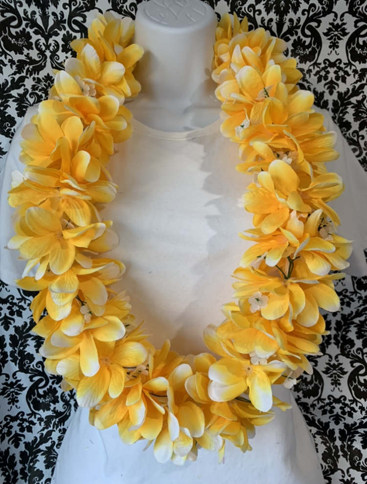 Hawaiian Plumeria Flower Lei - Fabric Flower Lei - Hawaiian Lei