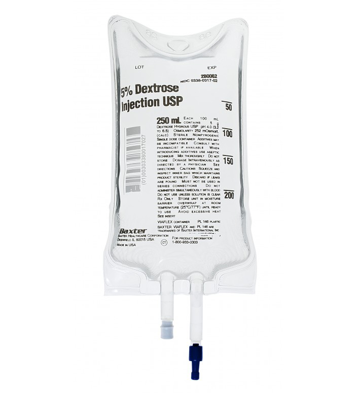 Baxter 5% 250mL Dextrose Injection Bag | Beck-Lee