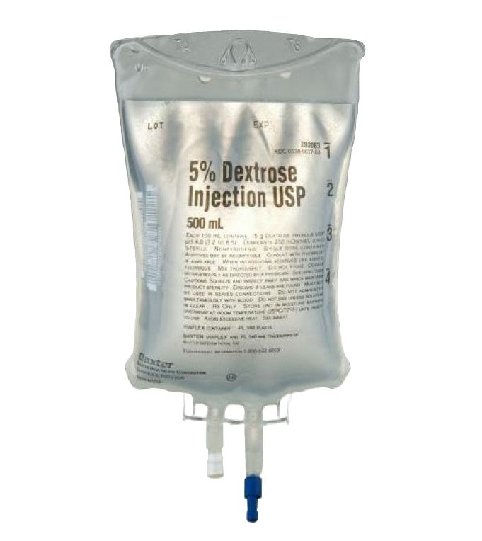 Baxter 5% 500mL Dextrose Injection Bag 500ml 2B0063Q | Beck-Lee