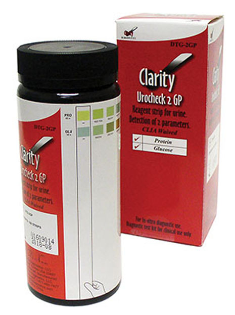 Clarity DTG-2GP UroCheck 2GP Glucose Protein Urine Test Strip | Beck-Lee