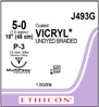 Ethicon Coated Vicryl Suture 5-0, 18" P-3 (J493G) | Beck-Lee