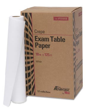 Exam Table Paper, 18in x 125ft, Crepe, White | Beck-Lee