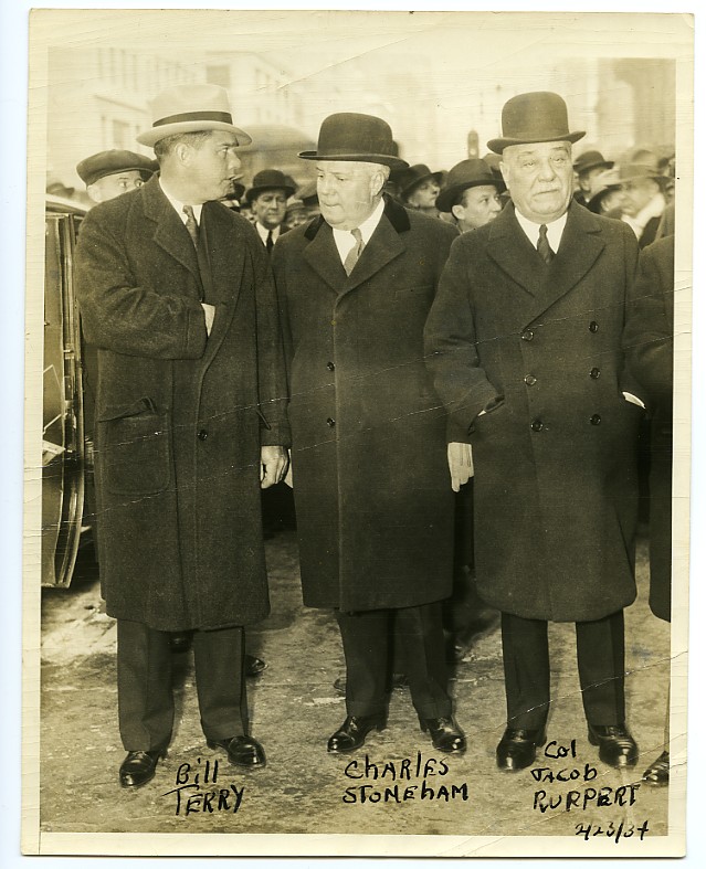 1934 Baseball BILL TERRY, CHARLES STONEHAM, COL. JACOB RUPPERT Vintage ...