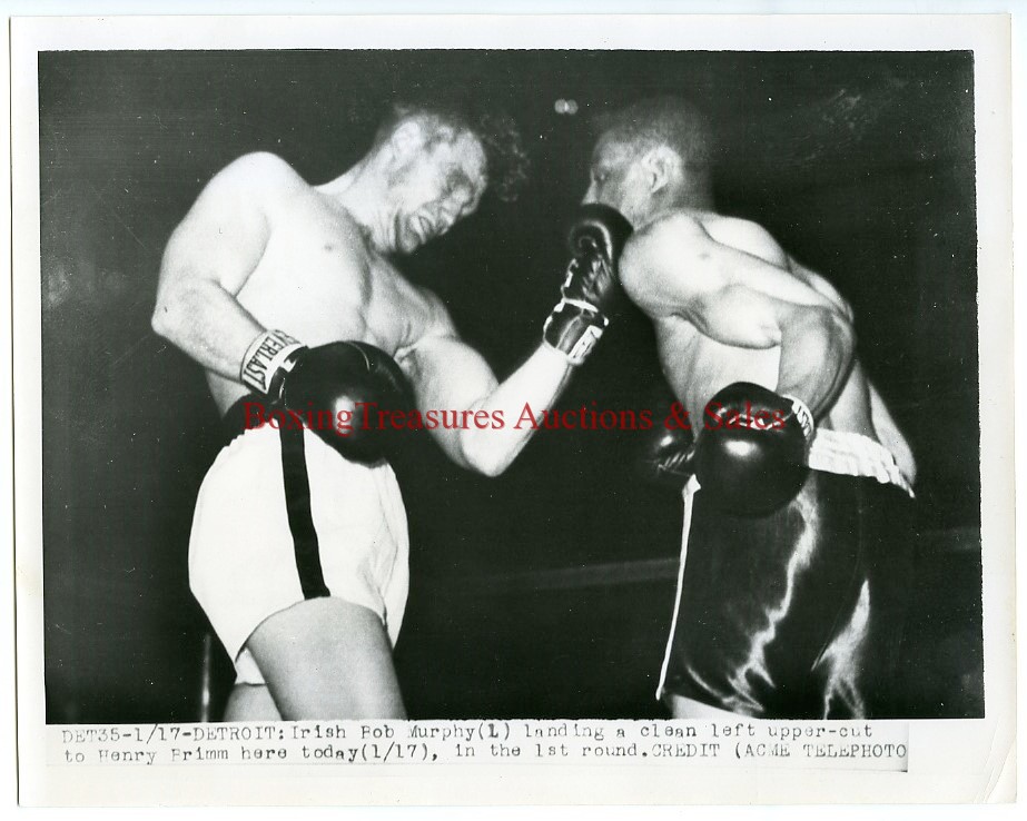 1951 Boxing IRISH BOB MURPHY vs HENRY BRIMM Vintage Photograph DETROIT ...