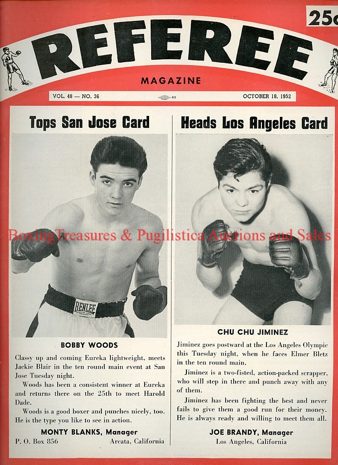 1952 October 18th BOBBY WOODS vs JACKIE BLAIR, CHU CHU JIMINEZ vs ELMER ...