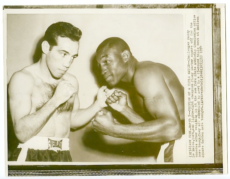 1954 Boxing JIMMY CARTER vs PADDY DeMARCO Vintage Photograph