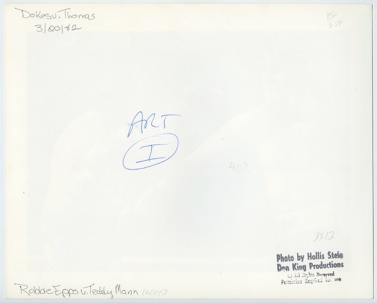 1982 Boxing ROBBIE EPPS vs TEDDY MANN Vintage Photograph ATLANTIC CITY