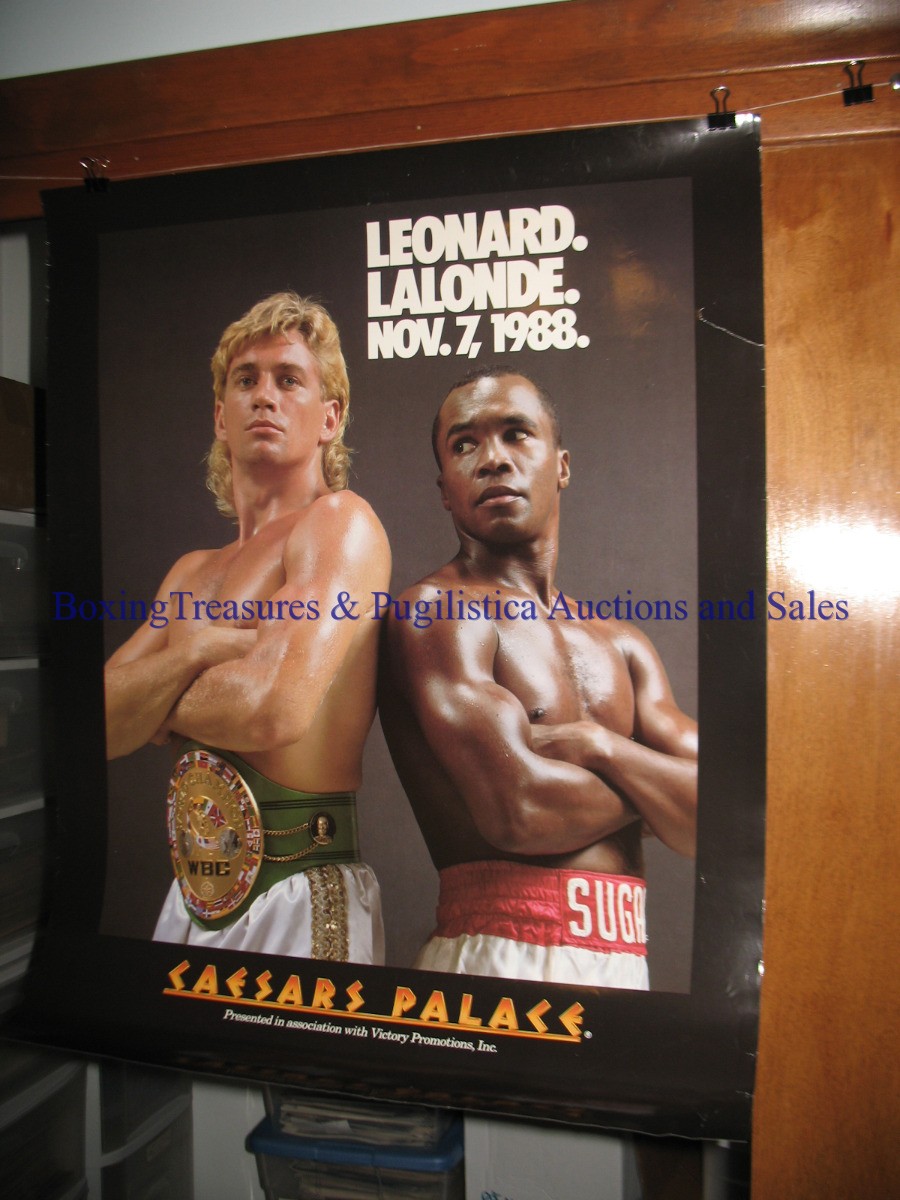 1988 SUGAR RAY LEONARD vs DONNY LALONDE Vintage Boxing Fight Poster LAS ...