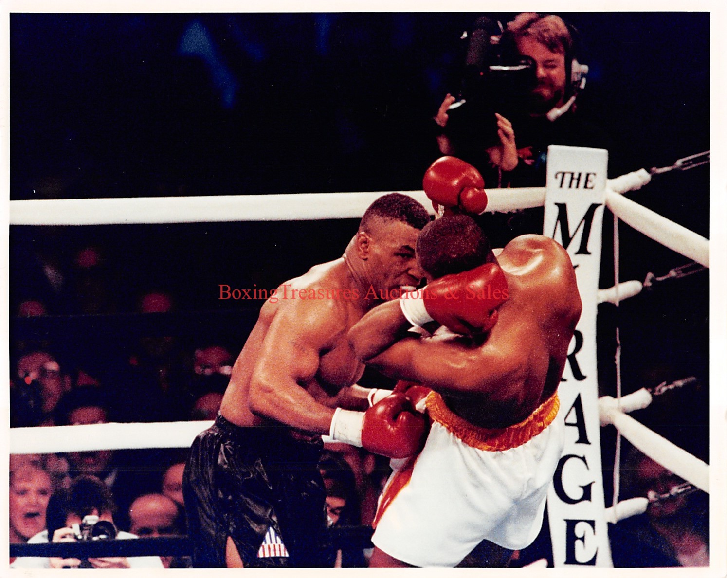 1991 Boxing MIKE TYSON vs RAZOR RUDDOCK Vintage Color Press Photo LAS ...