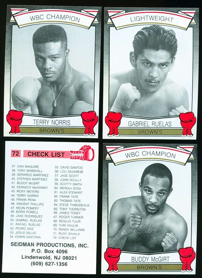 1992 Brown's Boxing Cards Complete Set (72) - Lennox Lewis, James Toney