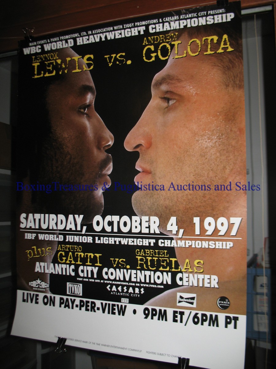 1997 LENNOX LEWIS vs ANDREW GOLOTA Vintage Boxing Fight Poster ARTURO ...