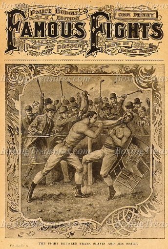 Frank "Paddy" Slavin vs. Jem Smith - Boxing Archive Print - c. 1889