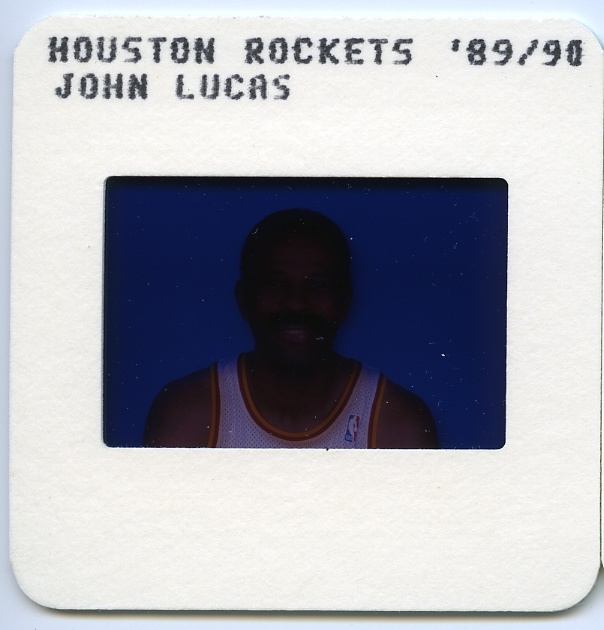 John Lucas - 1989-90 NBA Color Photo Slide - Houston Rockets