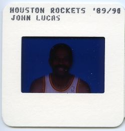 John Lucas - 1989-90 NBA Color Photo Slide - Houston Rockets