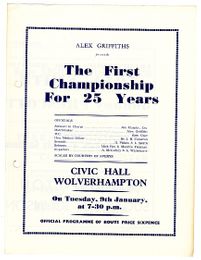 Johnny Prescott vs. Tony Smith - On-site Program - January 9, 1962