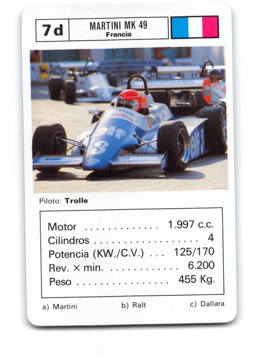 Michel Trolle 7d - 1988 H. Fournier "Gran Prix" Formula 1 / Grand Prix ...