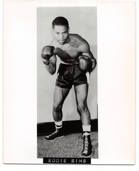c. 1950s-60s EDDIE SIMS Vintage Boxing Photograph CHICAGO MIDDLEWEIGHT