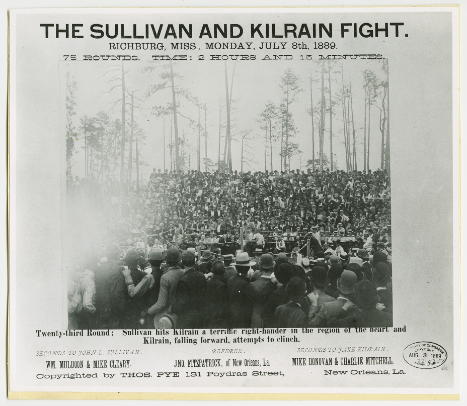 JOHN L. SULLIVAN vs. JAKE KILRAIN Boxing Photo RICHBURG, MISSISSIPPI ...