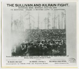 JOHN L. SULLIVAN vs. JAKE KILRAIN Boxing Photo RICHBURG, MISSISSIPPI ...