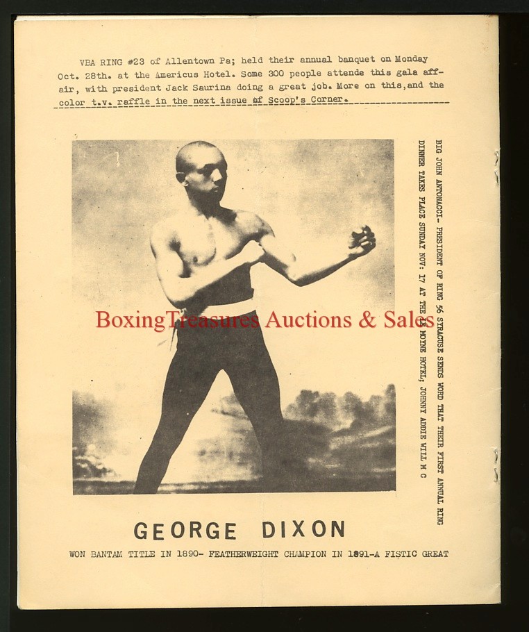 November 1968 SCOOPS CORNER Veterans Boxing Magazine PETEY HAYES, GEORGE DIXON