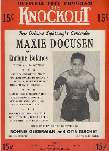The Knockout Boxing Program - October 21, 1950 - Maxie Docusen vs. Enrique Bolanos