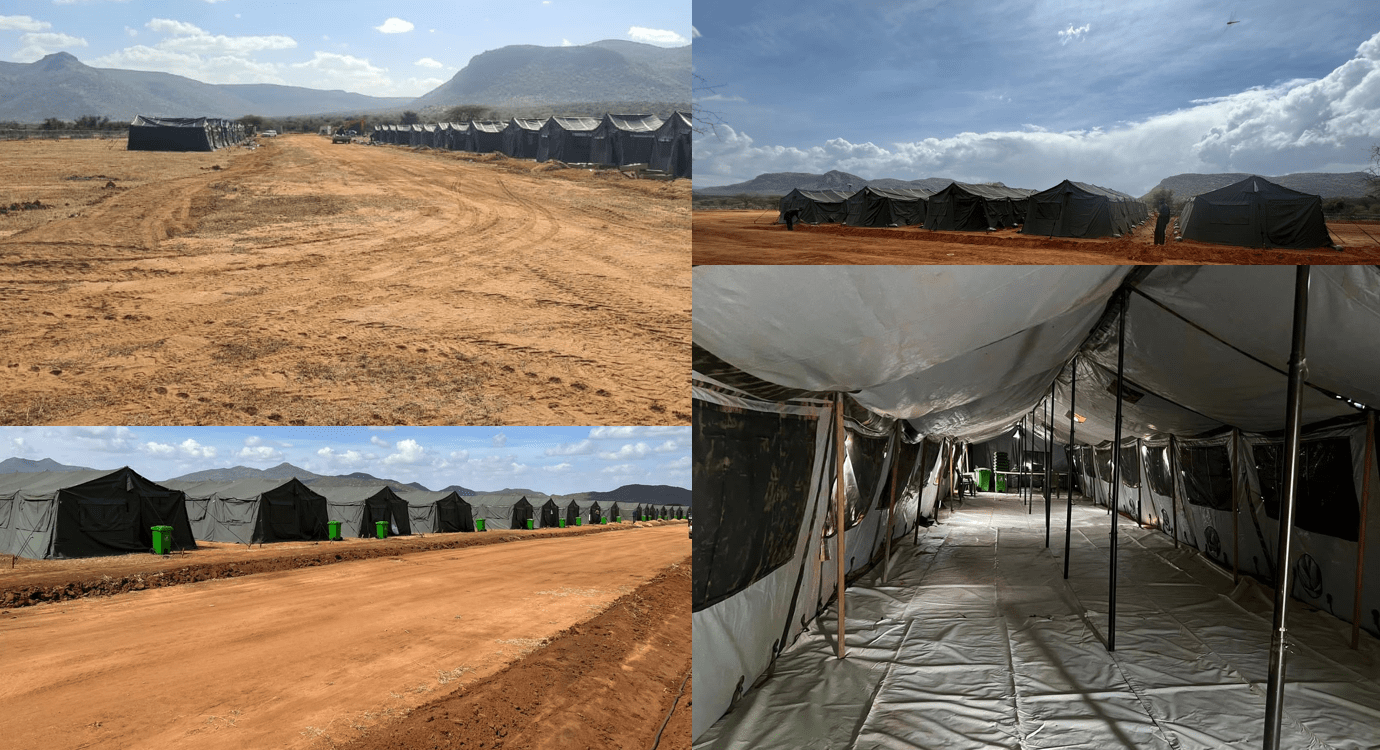 Expandable US military tent