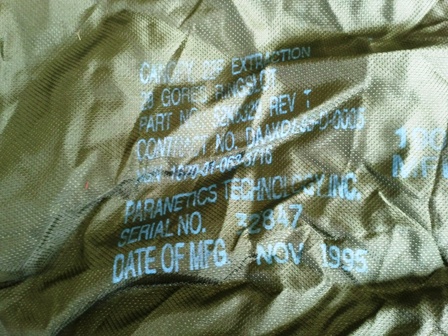 Cargo Extraction Parachute, Canopy 22'