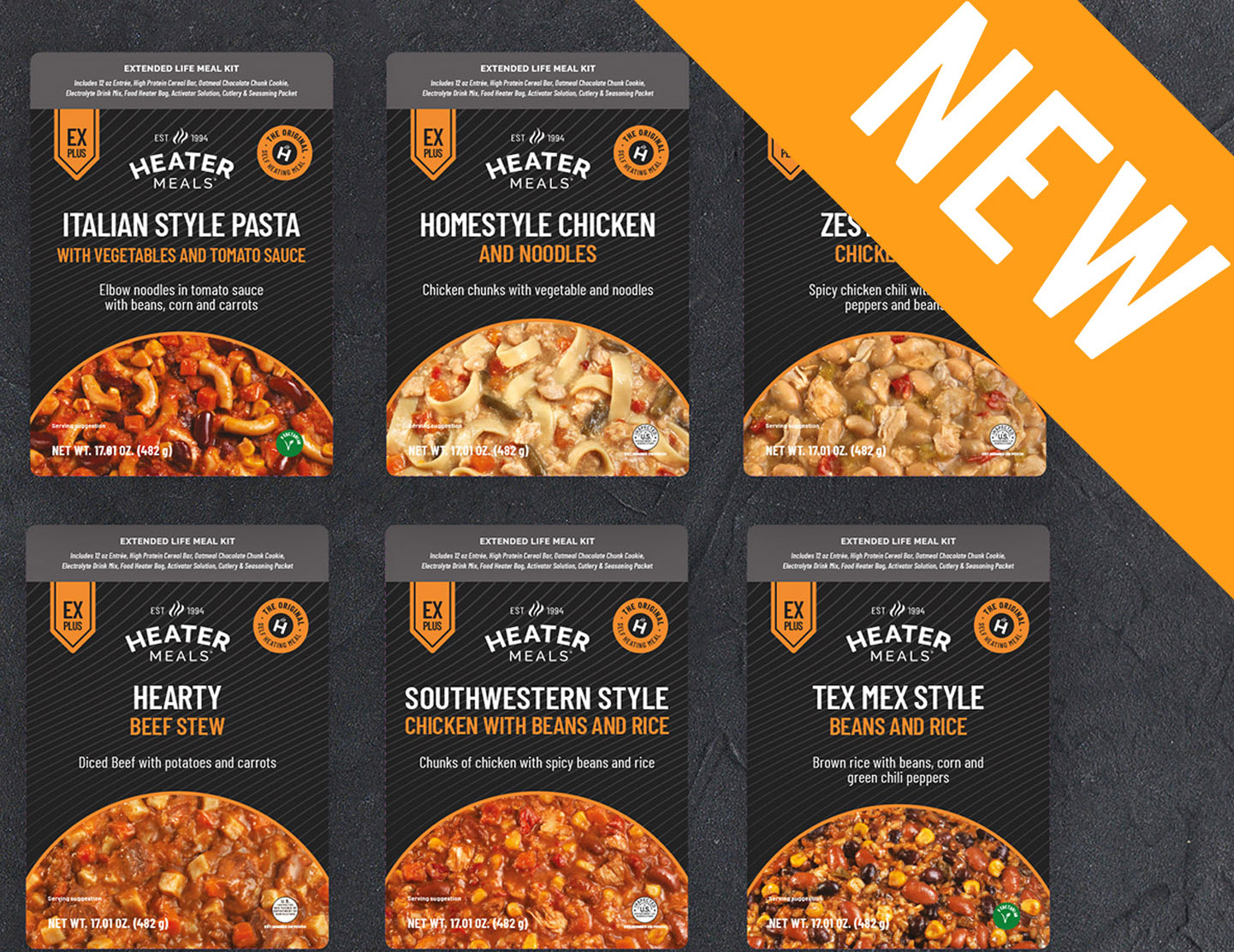 HeaterMeals EX Plus, 24 Assorted Meals Lunch/Dinner Entrees. Includes ...