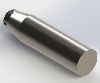 Ultrasonic circular solid welding horn used in plastic welding.