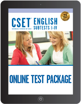 CSET English Subtests I-IV Online Test Package