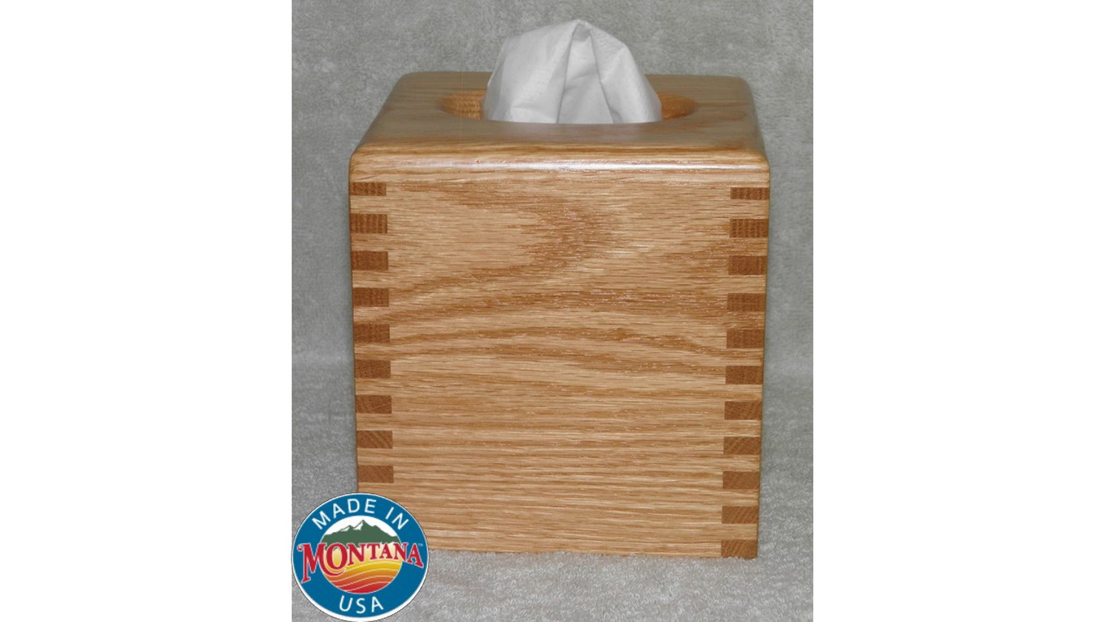 KLEENEX TISSUE BOX COVER, SOLID RED OAK. (0308201806)