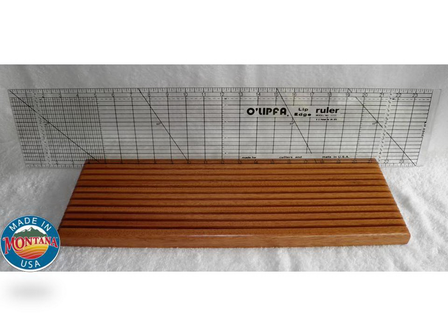 QUILTING RULER HOLDER, 11 SLOT, SOLID MAHOGANY. (0804201301)