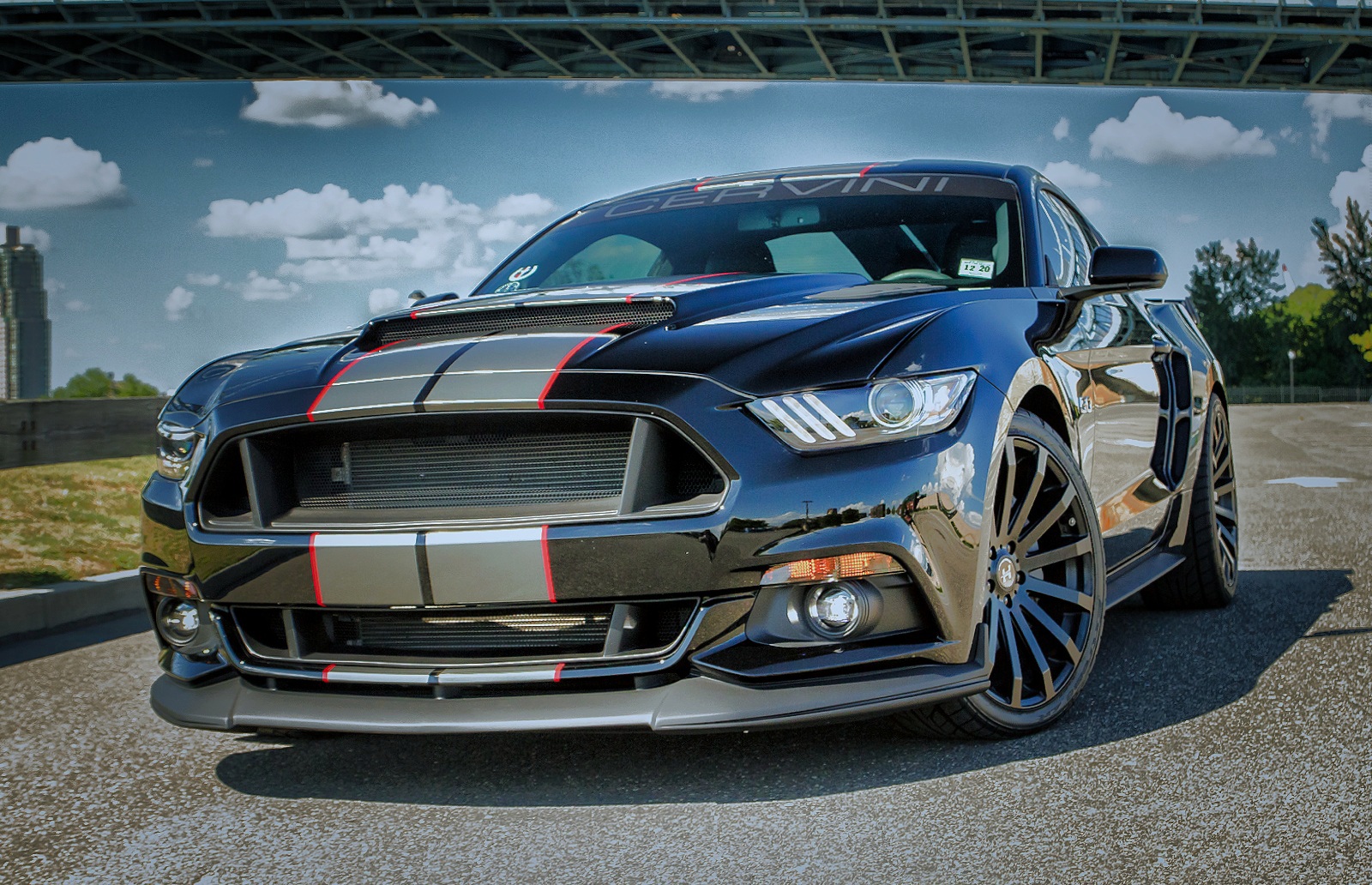 Mustang Hoods, 15-17 Mustang Stalker Hood - Cervinis