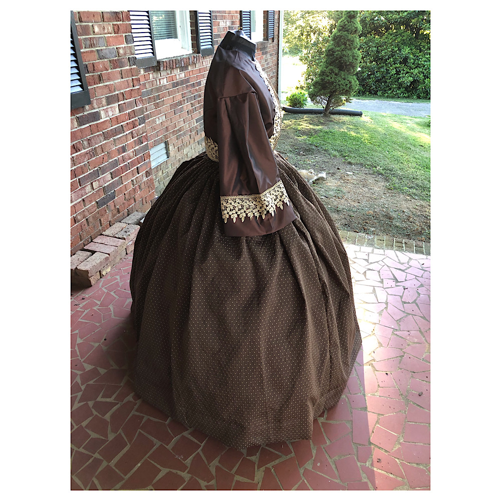 Brown Taffeta w/Jacquard Civil War Zouave Dress*32