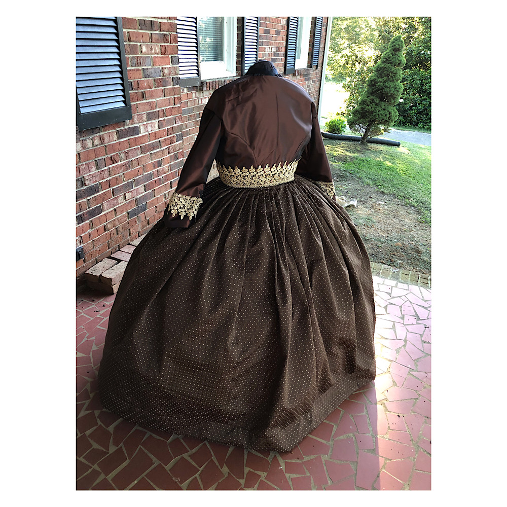 Brown Taffeta w/Jacquard Civil War Zouave Dress*32