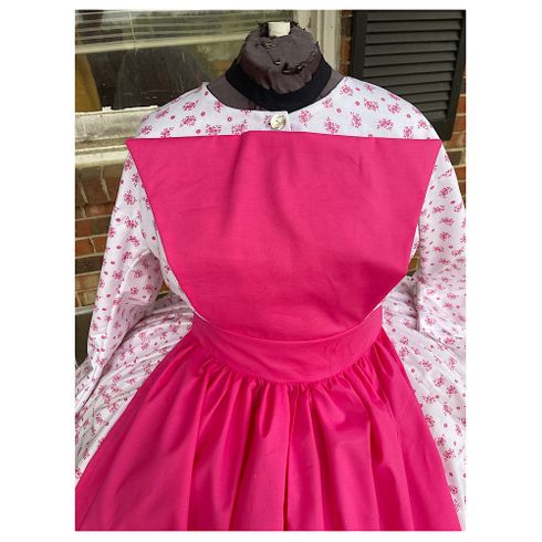 Dark Rose Cotton Civil War Pinner Apron
