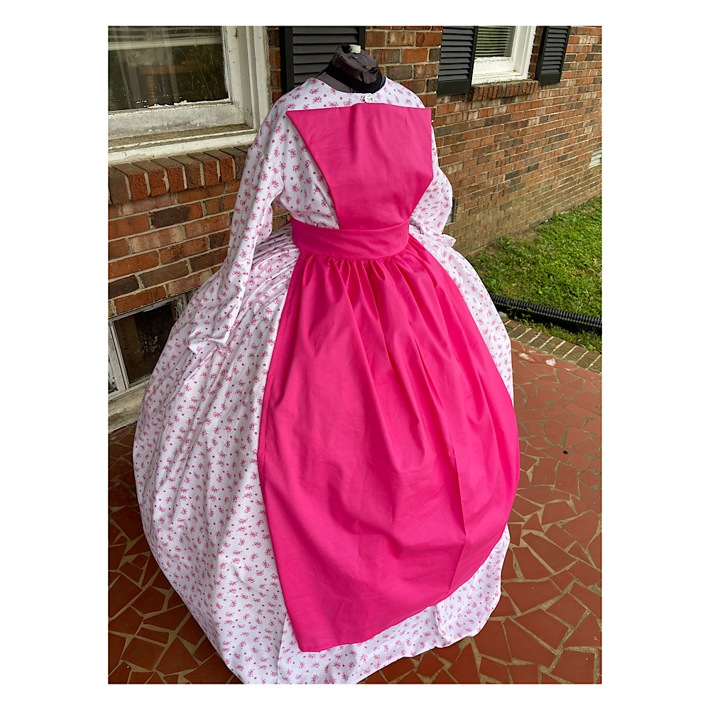 Dark Rose Cotton Civil War Pinner Apron