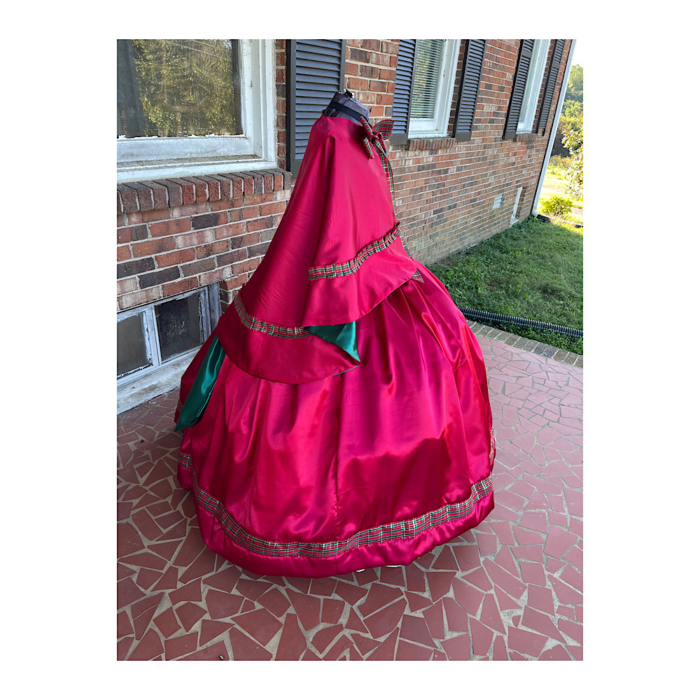 Darker Red Satin Mrs Claus Costume/Christmas Carolinf Dress