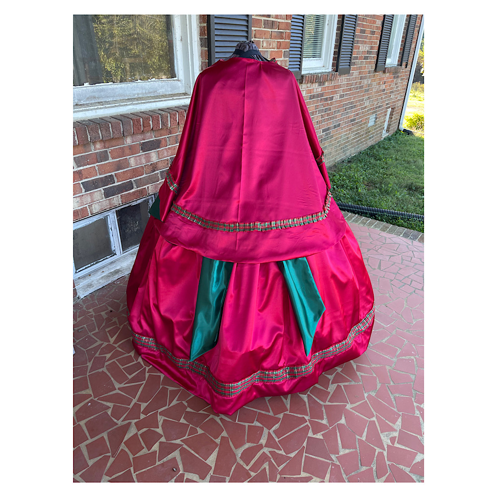 Darker Red Satin Mrs Claus Costume/Christmas Carolinf Dress