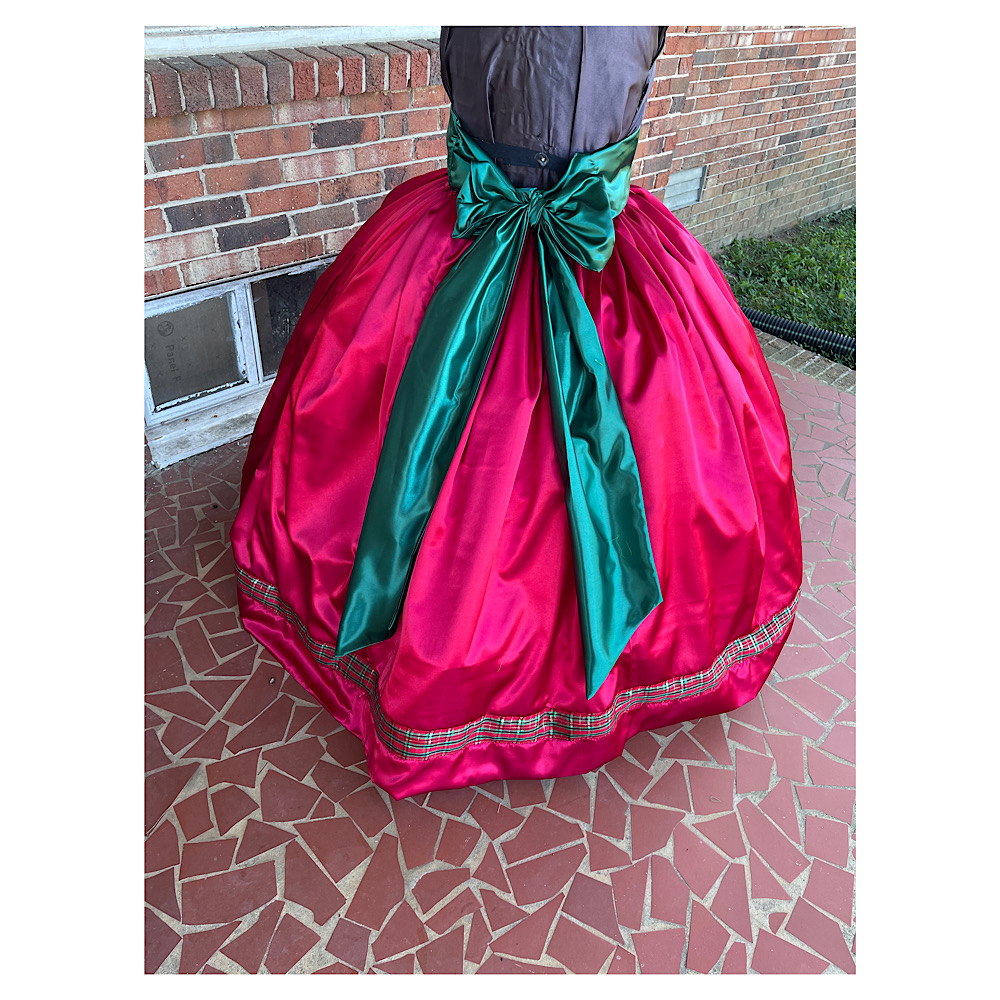 Darker Red Satin Mrs Claus Costume/Christmas Carolinf Dress