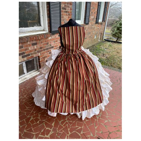 Earth tones Striped Civil War Pinner Apron-100% Cotton