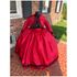Red Taffeta Civil War Zouave Set Dress with Black Venice Lace 54
