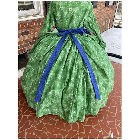 Navy Tonal Vines Plus Size Pinner Civil War Apron